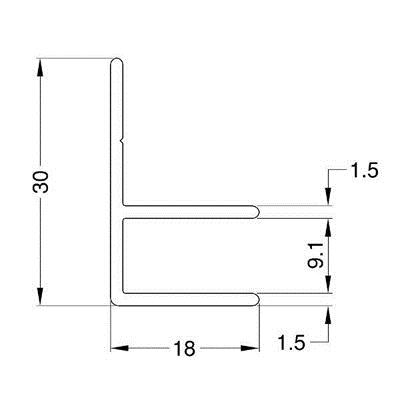 F-Profil 9.1mm (2 Meter) | Aluminium-Profile Verschiedene Profile ...